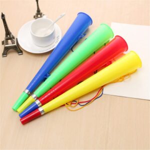 Horn Sounds Maker Reusable Plastic Football Fans Applause Trumpets Toys Random Color 4 Pieces