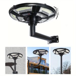 Shipping from US Outdoor Lamp UFO Solar Garden Light, with Motion Sensor Solar Flagpole Lamp, Induction Integrated Flying Saucer Solar Lights Outdoor, 750LED Flood Light Dusk to Dawn