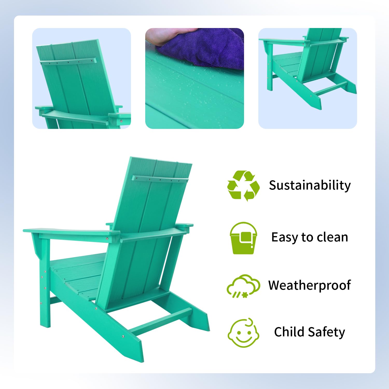 ISYIESA Outdoor HDPE Adirondack Chair (Aruba)