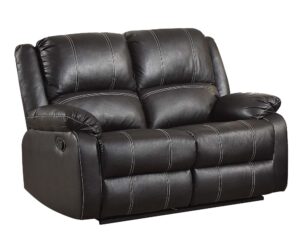 wekuku acme zuriel motion loveseat, black synthetic leather lv52286