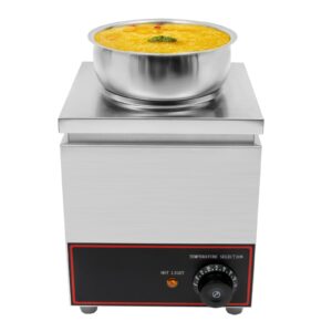 4.23qt large capacity commercial food warmer 150w electric soup warmer portable steam table food warmer 86-230°f adjustable temperature stainless steel bain marie buffet food warmer