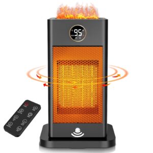 space heaters for indoor use,1500w ptc space heater large room,2s fast heating heater with sensor/humidifier/3d flame effect/oscillating,heater for bedroom,office,heat up 260 sq.ft