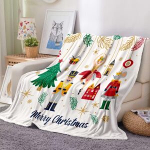 nutcracker christmas throw blanket soldier christmas blankets for kids boys girls,ballet nutcracker christmas soft blanket for bed couch sofa, christmas bedroom decor, 40x50’’