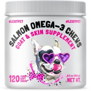 Allergy Relief Chews for Dogs & Immune & Digestive Supplement 30 Soft Treats and Omega 3 Alaskan Salmon Oil Treats for Dogs 120 Fish Oil Chew Supplement 120 Soft Treats