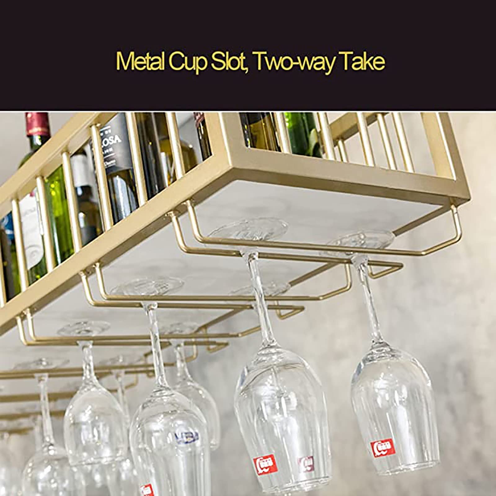 Ceiling Glass Rack Hanging Storage Rack,Iron Ceiling Shelf,Goblet Stemare Holder,Suitable for Restaurants/Bars/Home Ceiling Decorative Floer Stand