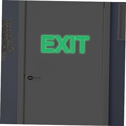 ULTECHNOVO Luminous Exit Sign Noctilucence Exit Sign Exit Sign Sticker Exit Wall Sticker Exit Decal Safety Exit Sign Wall Sticker Exit Luminous Sticker Emergency Door Exit Sign Emblems Green