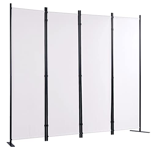 VEVOR Partition Screen, 5.6 ft Privacy Panels (4-Panel), Cloth Separator for Office, Bedroom, Dining & Study Areas, Standalone, White