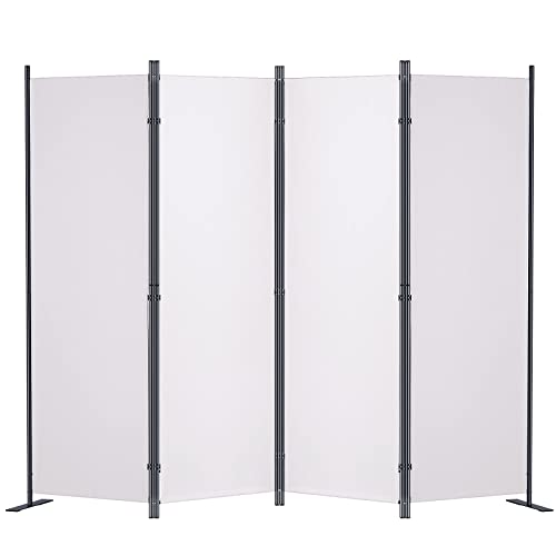 VEVOR Partition Screen, 5.6 ft Privacy Panels (4-Panel), Cloth Separator for Office, Bedroom, Dining & Study Areas, Standalone, White