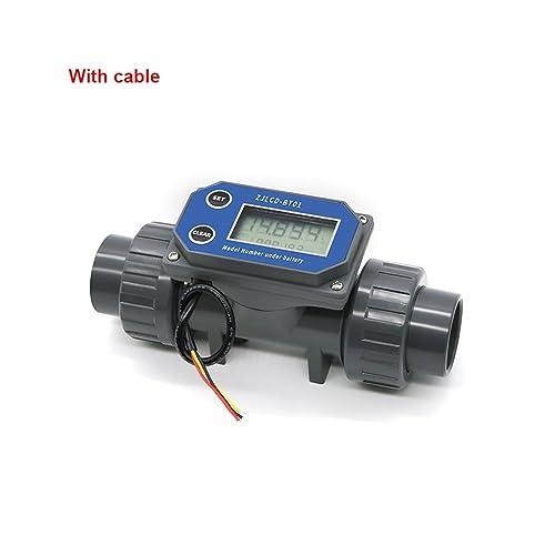 XAXAX Water Flow Meter, DN25-80 Flow Meter, Electronic LCD Digital Display Flowmeter, ZJLCD-BT01 PVC Pipe Liquid Water for Farm/Garden Irrigation,Gallon, QTS, PTS, L, m³(DN80,with Cable)