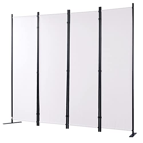 VEVOR Partition Screen, 5.6 ft Privacy Panels (4-Panel), Cloth Separator for Office, Bedroom, Dining & Study Areas, Standalone, White