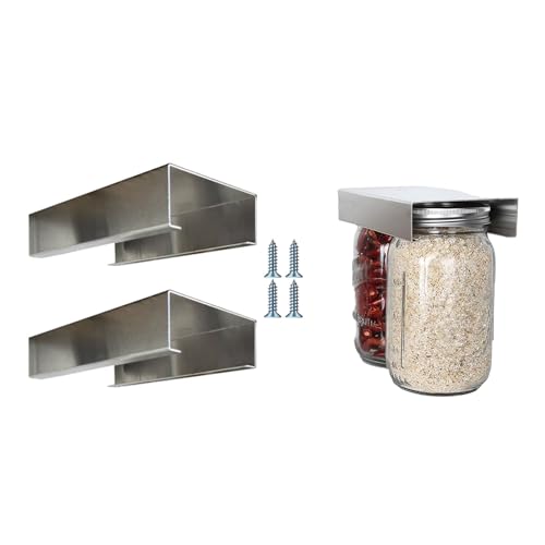 SYJHHWGS 2Pcs/Set Stylish Sealing Jar Rack Can Holder Stand for Hanging Kitchen Shelves and Under Cabinets Storage Solution