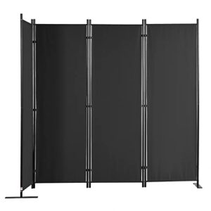 VEVOR Partition Screen, 5.6 ft Privacy Panels (4-Panel), Cloth Separator for Office, Bedroom, Dining, Study Areas, Standalone, Black