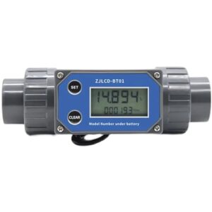 DN25-80 Turbine Flow Meter Electronic LCD Digital Display Flowmeter ZJLCD-BT01 PVC Pipe Liquid Water for Farm/Garden Irrigation(DN32,with Cable)