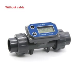 DN25-80 Turbine Flow Meter Electronic LCD Digital Display Flowmeter ZJLCD-BT01 PVC Pipe Liquid Water for Farm/Garden Irrigation(DN40,Without Cable)