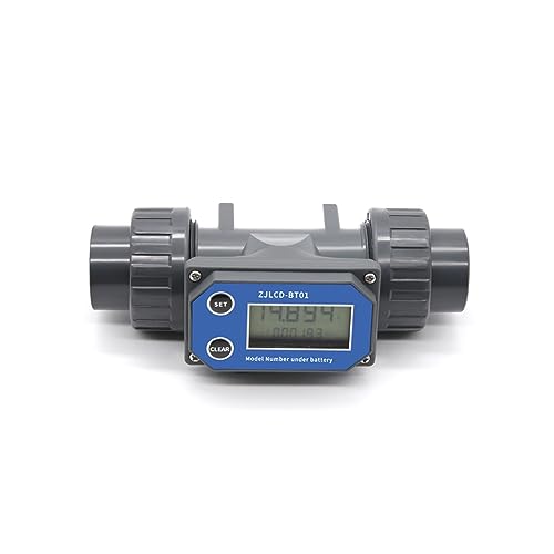 XAXAX Water Flow Meter, DN25-80 Flow Meter, Electronic LCD Digital Display Flowmeter, ZJLCD-BT01 PVC Pipe Liquid Water for Farm/Garden Irrigation,Gallon, QTS, PTS, L, m³(DN80,with Cable)