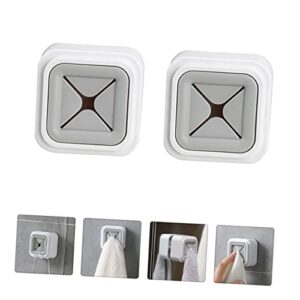 DRESSOOS 3pcs Nail Towel Rack Self-Adhesive Towel Bathroom Towel Organizers Wall Hanging Hooks Bathrobe Towel Clothes Hanger Hooks Kitchen Towel Hook Self- Adhesive Towel Plug Abs Grey