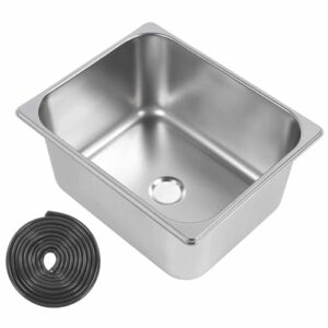 304 stainless steel bar sink, single bowl hand wash basin, rv sink, 11l capacity, 40mm drain outlet, embedded installation, suitable for rv, camping vehicle, yacht, boat, kitchen