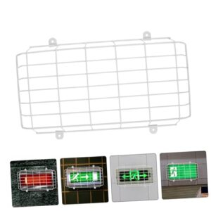 Outanaya 2pcs School Evacuation Sign Exit Sign Light Protective Guard Exit Sign Light Covers Exit Sign Wall Covers Emergency Light Damage Stopper Emergency Light Wire Guard White Iron