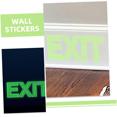 WOONEKY 2 Sheets Export Sticker Stickers Signs Sign Sticker Glowing Sticker Exit Sticker Shopping Mall Exit Decal Indicator Floor Sticker Floor Guide Sticker Mall Supplies The Pet