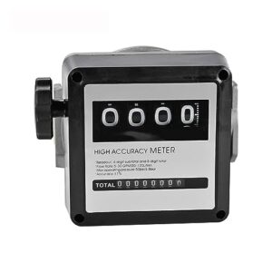 xaxax water flow meter, fm-120 4 digital gasoline fuel petrol oil flow meter, 20-120l/min for fuel oil flow sensor counter gasoline meter display,gallon, qts, pts, l, m³