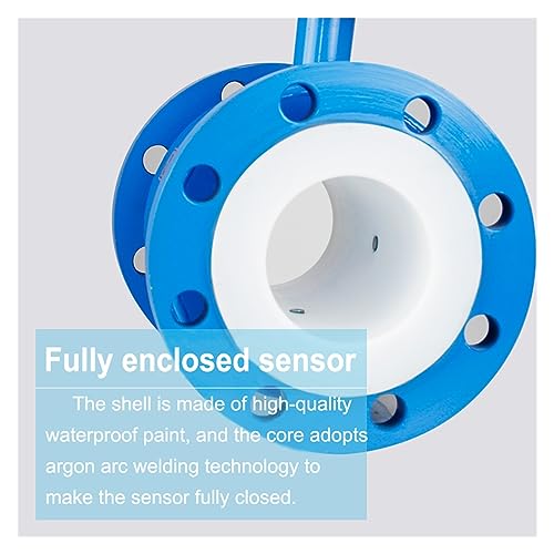 XAXAX Water Flow Meter, Water Flow Meter RS485 4-20mA, Digital Liquid Electromagnetic Flowmeter for Sewage Wastewater Seawater Mud Acid-Alkali Solution,Gallon, QTS, PTS, L, m³(DN50)