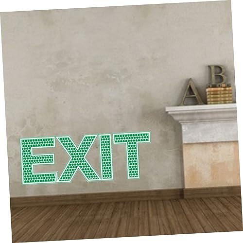 ULTECHNOVO Luminous Exit Sign Noctilucence Exit Sign Exit Sign Sticker Exit Wall Sticker Exit Decal Safety Exit Sign Wall Sticker Exit Luminous Sticker Emergency Door Exit Sign Emblems Green