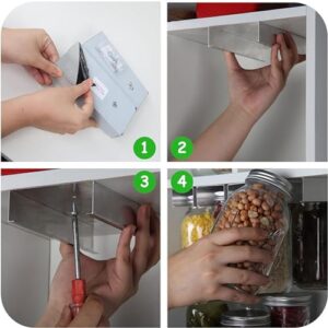 SYJHHWGS 2Pcs/Set Stylish Sealing Jar Rack Can Holder Stand for Hanging Kitchen Shelves and Under Cabinets Storage Solution