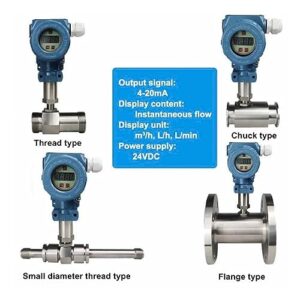 XAXAX Water Flow Meter, LWGA/LWGB/LWYC Liquid Flow Meter Sensor, Transmitter 4-20mA for Pure Water Edible Oil Methanol Beer Gasoline Milk,Gallon, QTS, PTS, L, m³(LWGB-DN15)