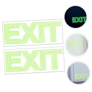 WOONEKY 2 Sheets Export Sticker Stickers Signs Sign Sticker Glowing Sticker Exit Sticker Shopping Mall Exit Decal Indicator Floor Sticker Floor Guide Sticker Mall Supplies The Pet