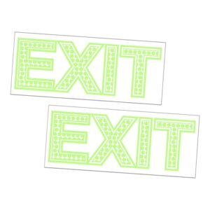 wooneky 2 sheets export sticker stickers signs sign sticker glowing sticker exit sticker shopping mall exit decal indicator floor sticker floor guide sticker mall supplies the pet