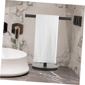 Garneck Vertical Towel Rack Vertical Paper Towel Holder Kitchen Towel Rack Hand Towel Stand Towel Bar Rack Stand Necklace Organizer Stand Bathroom Towel Rack Stainless Steel Black