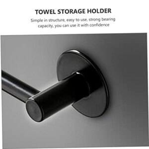 BUGUUYO 1pc Double Bar Towel Rack Kitchen Towel Bar Over The Door Towel Rack Dual-Pole Rag Rack Multi Purpose Hanger Towel Organizer Holder Towel Hanger Cabinet Rack Black Aluminum Alloy