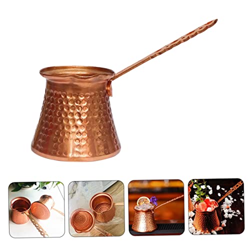 GRADENEVE Turkish Coffee Mug Thermal Coffee Mug Stove Coffee Maker Container Handmade Coffee Cezve Espresso Shot Greek Coffee Machine Tea Thermal Pots Chocolate Heater Aluminum Copper Plated