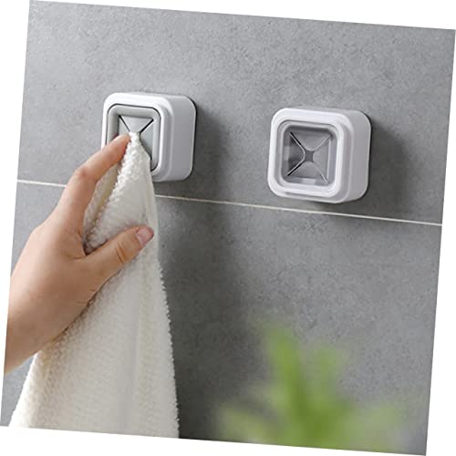 DRESSOOS 3pcs Nail Towel Rack Self-Adhesive Towel Bathroom Towel Organizers Wall Hanging Hooks Bathrobe Towel Clothes Hanger Hooks Kitchen Towel Hook Self- Adhesive Towel Plug Abs Grey