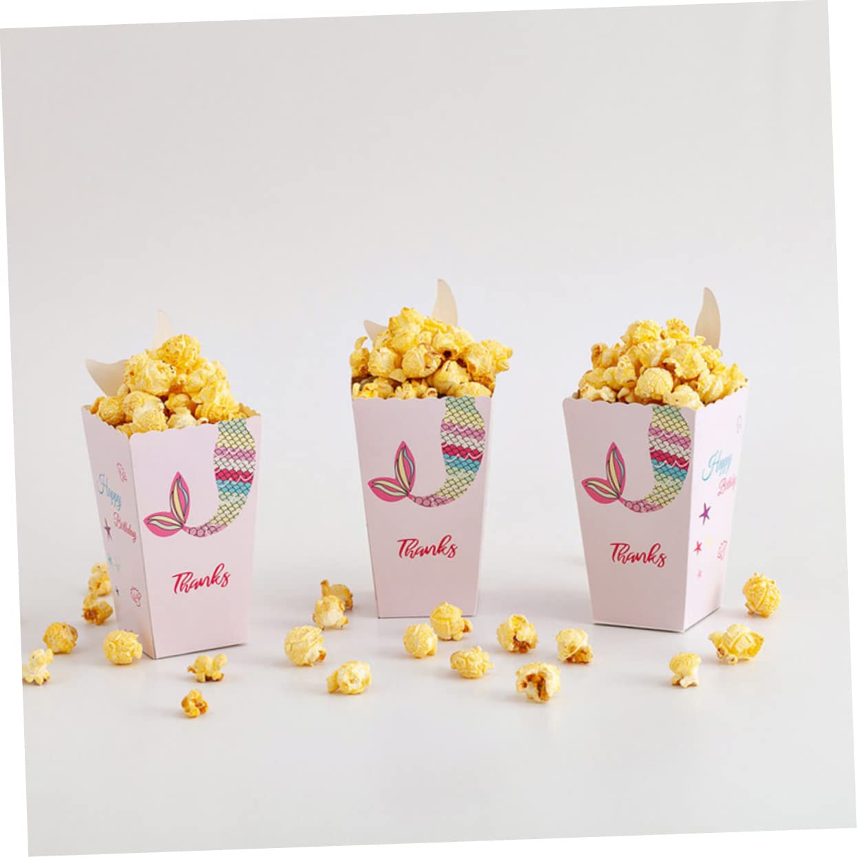 SHOWERORO 12pcs Boxes Mermaid Chip Box Snacks Container Candy Container Baking Boxes Food Containers Popcorn Party Bags Popcorn Containers Boxes Popcorn Boxes Containers Poppin Popcorn Paper