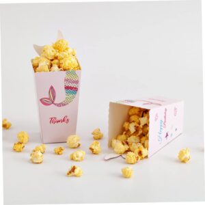 SHOWERORO 12pcs Boxes Mermaid Chip Box Snacks Container Candy Container Baking Boxes Food Containers Popcorn Party Bags Popcorn Containers Boxes Popcorn Boxes Containers Poppin Popcorn Paper