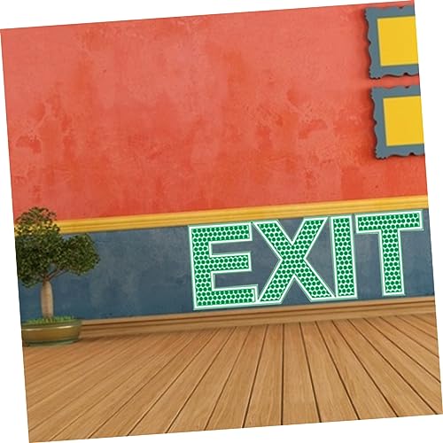 ULTECHNOVO Luminous Exit Sign Noctilucence Exit Sign Exit Sign Sticker Exit Wall Sticker Exit Decal Safety Exit Sign Wall Sticker Exit Luminous Sticker Emergency Door Exit Sign Emblems Green