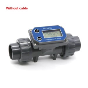 DN25-80 Turbine Flow Meter Electronic LCD Digital Display Flowmeter ZJLCD-BT01 PVC Pipe Liquid Water for Farm/Garden Irrigation(DN80,Without Cable)