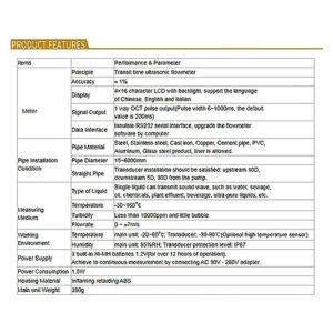 XAXAX Water Flow Meter, TUF-2000H TS-2(DN15~DN100) TM-1(DN50~DN700mm) TL-1(DN300~DN6000) Handheld Digital Liquid Ultrasonic Flow Meter Water Flowmeter,Gallon, QTS, PTS, L, m³(Host TS-2-HT TM-1-HT)