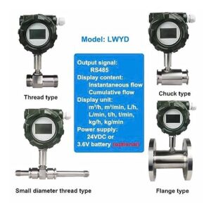 XAXAX Water Flow Meter, LWYD/LWYE Liquid Flow Meter Sensor， Transmitter RS485 of Pure Water Edible Oil Methanol Beer Gasoline Milk Alcohol,Gallon, QTS, PTS, L, m³(LWYD-DN12)