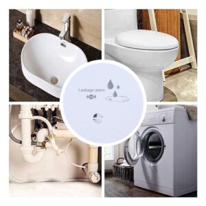 Water Alarm Battery Powered Water Water Detectors Leakage Alarm for Kitchen Bathroom & Water Dispenser