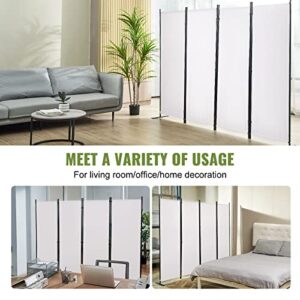 VEVOR Partition Screen, 5.6 ft Privacy Panels (4-Panel), Cloth Separator for Office, Bedroom, Dining & Study Areas, Standalone, White