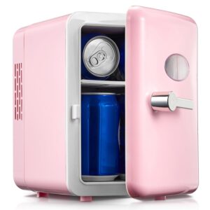 yabano small refrigerator km-14-pink with handle