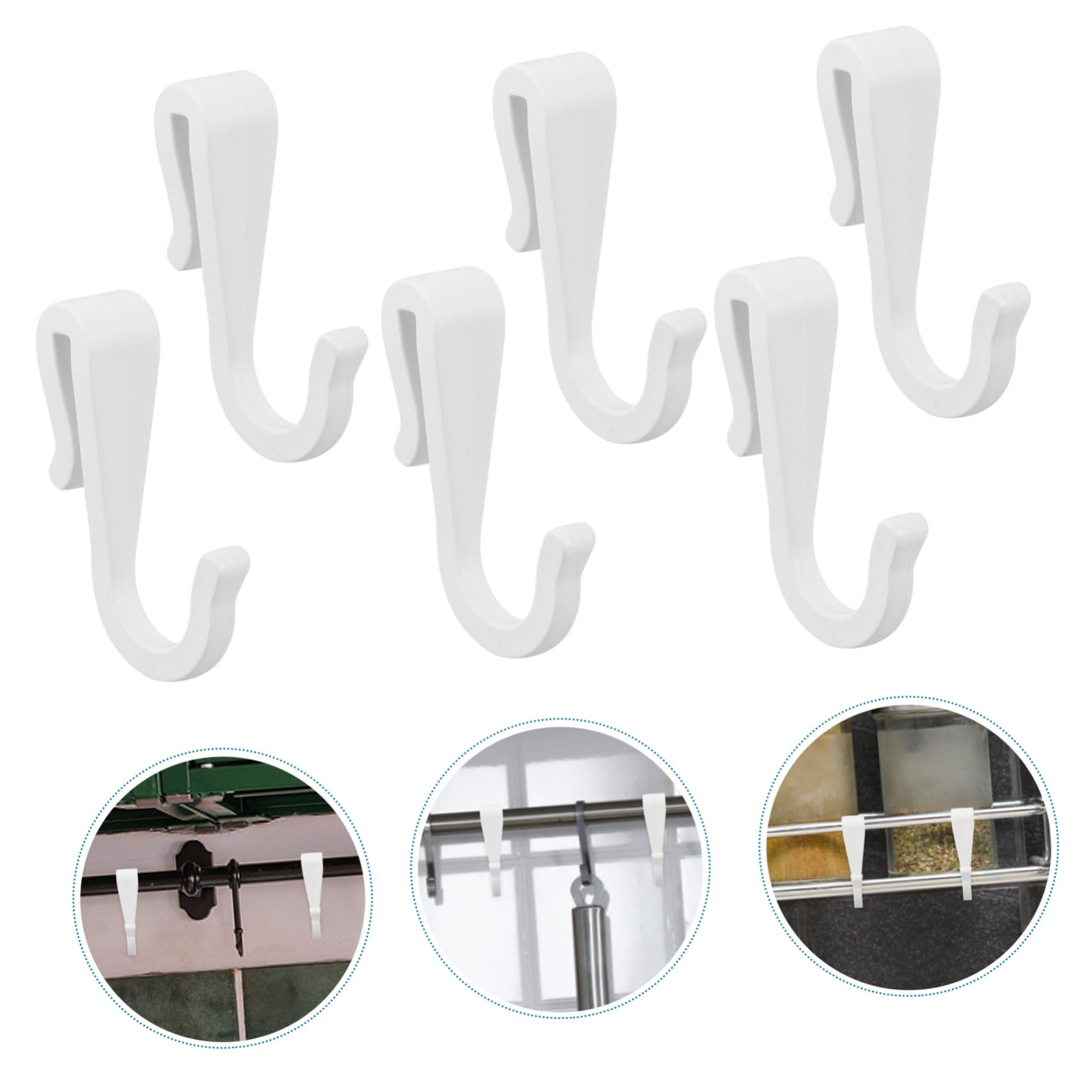 OFFSCH 6pcs Kitchen Shelf Hooks Cup Holder Cloth Hanger Towel Hook Utensil Hanger Towels Hooks Garage Utility Hooks Kitchen Cabinet Hooks S Shaped Hooks for Pot S Hooks Small Plastic