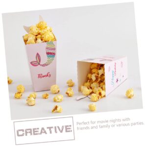 SHOWERORO 12pcs Boxes Mermaid Chip Box Snacks Container Candy Container Baking Boxes Food Containers Popcorn Party Bags Popcorn Containers Boxes Popcorn Boxes Containers Poppin Popcorn Paper