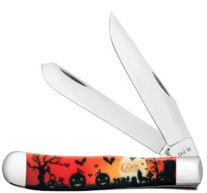 case xx knives trapper color-infusion halloween 10633 stainless pocket knife