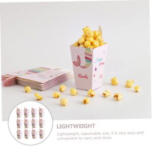 SHOWERORO 12pcs Boxes Mermaid Chip Box Snacks Container Candy Container Baking Boxes Food Containers Popcorn Party Bags Popcorn Containers Boxes Popcorn Boxes Containers Poppin Popcorn Paper