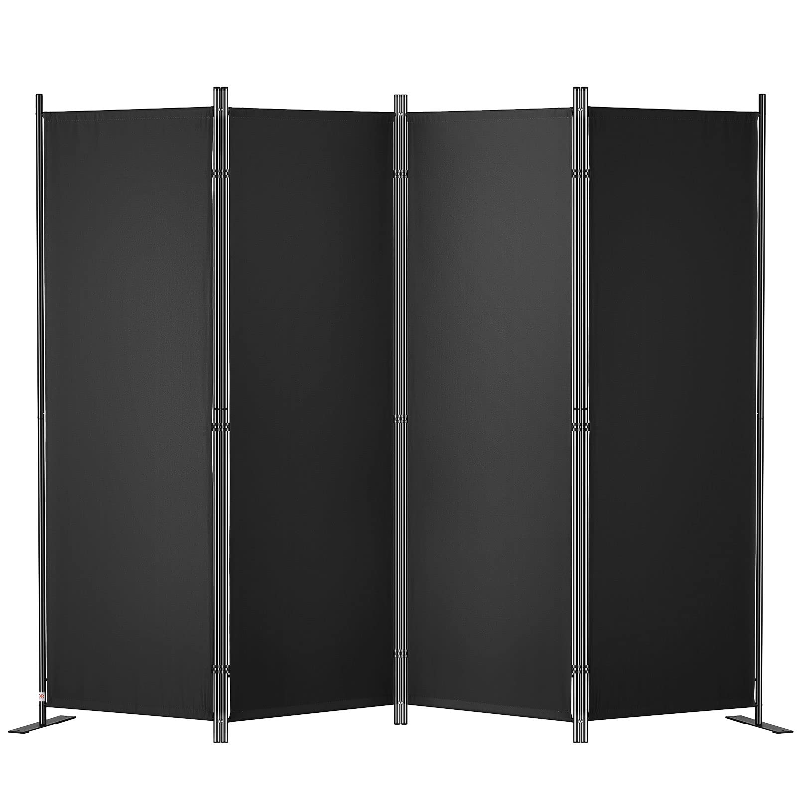 VEVOR Partition Screen, 5.6 ft Privacy Panels (4-Panel), Cloth Separator for Office, Bedroom, Dining, Study Areas, Standalone, Black