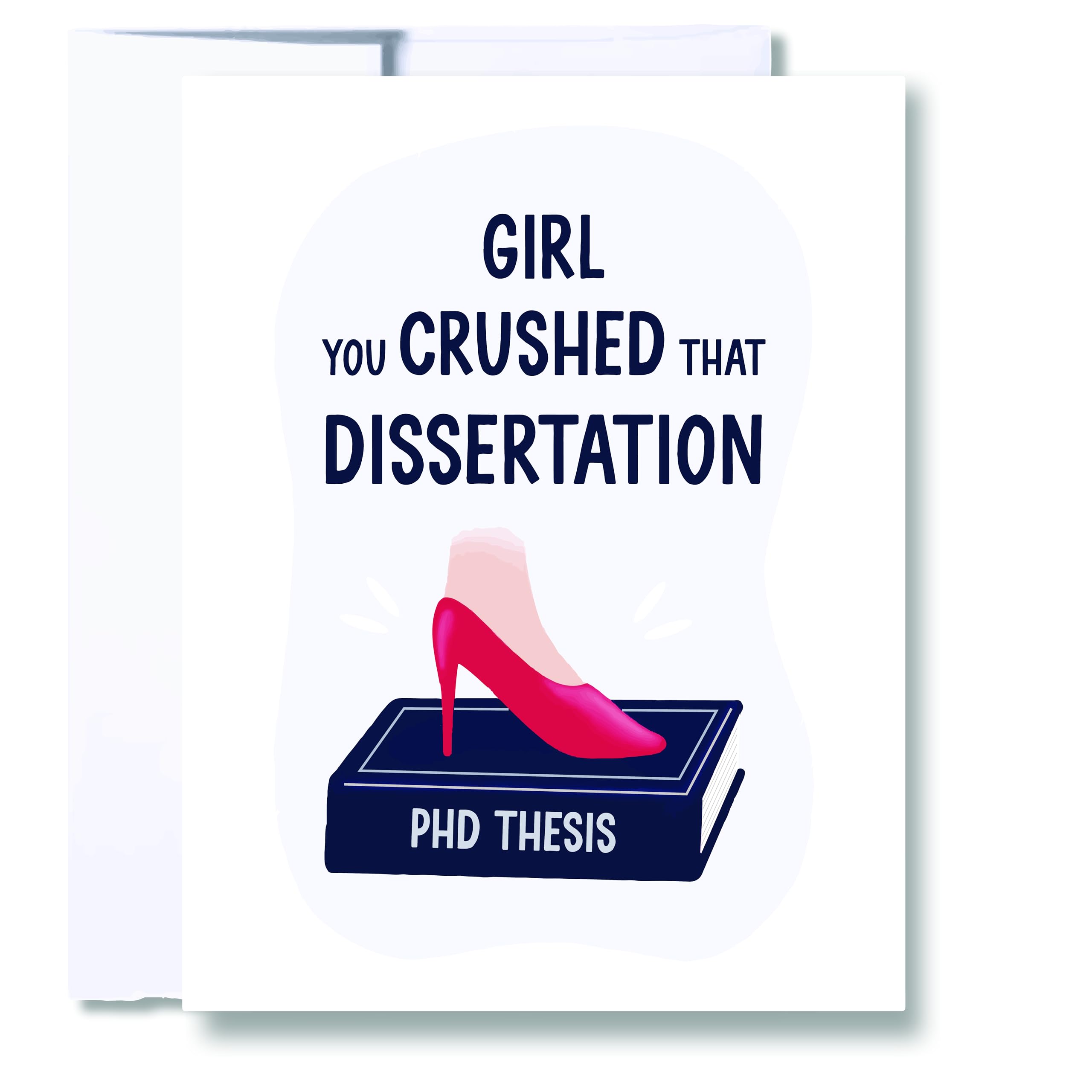 PHDOODLESHOP PhD graduation card for her with envelope | Card to celebrate the obtention of a doctorate degree and to empower women in academia