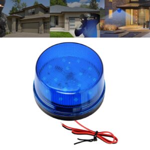 Blue Flashing Light, Red 12 Volt Security Alarm Strobe Light, 8X8X8, 12V, Blue Strobe Light, Emergency Alarm, Warning Signal, Flashing Light Without Sound